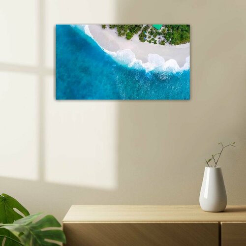 Картина на холсте 60x110 LinxOne "Океан Пальмы Тропики" интерьерная для дома / на стену / на кухню / с подрамником