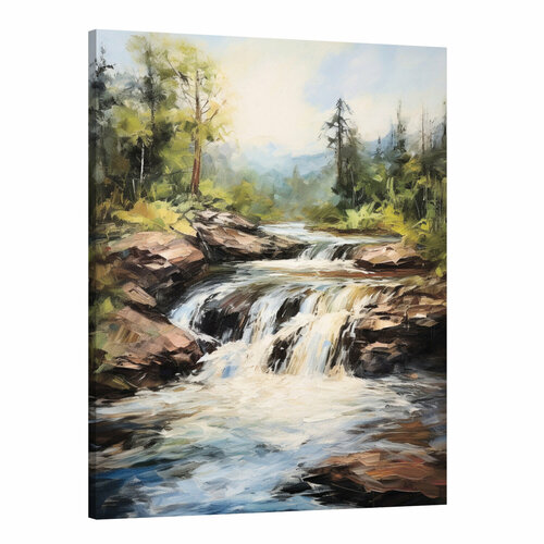 Интерьерная картина 50х70 "Сверкающий водопад"