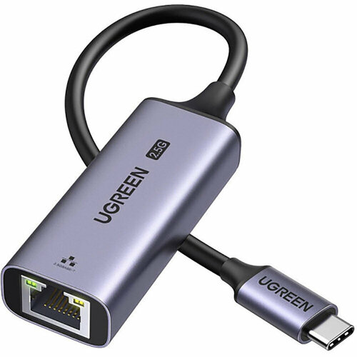 Адаптер UGREEN CM648 (25052) USB-C 3.1 to RJ45 2.5G Ethernet Adapter. Цвет: серый
