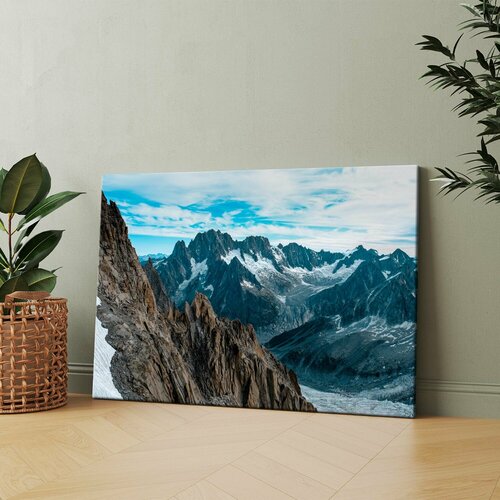 Картина на холсте (Гора Альпы) 20x30 см. Интерьерная, на стену.