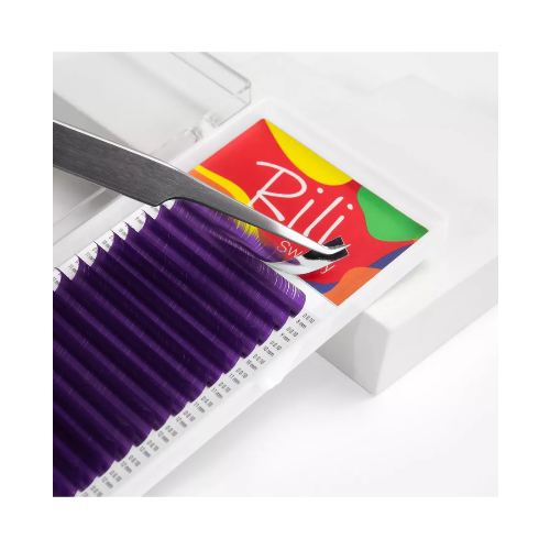 Цветные ресницы Rili Sweety Purple mix D 0.07 7-14 mm (16 линий)