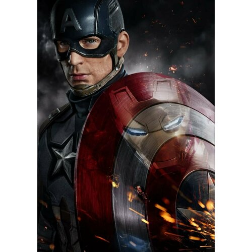 Плакат, постер на бумаге Первый мститель: Противостояние (Captain America: Civil War, 2016г). Размер 30 х 42 см