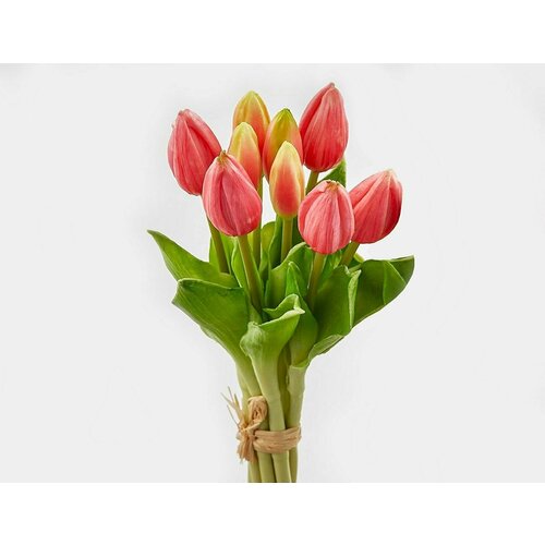 Искусственный букет тюльпаны "весеннее солнце", тёмно-розовые, 29 см, EDG 214586-55-2