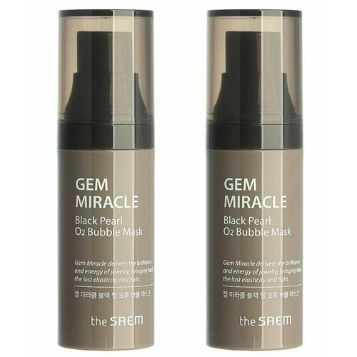 The Saem Маска для лица кислородная с экстрактом жемчуга Gem Miracle Black Pearl O2 Bubble Mask, 10гр, 2шт