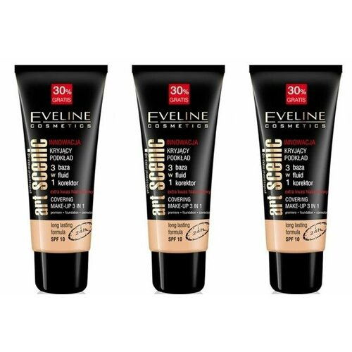 Eveline Cosmetics Тональный крем Art Professional Make-up 3 в 1, Тон Пастельный, 30 мл, 3 шт