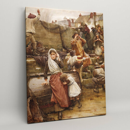 Картина на холсте, репродукция "Катастрофа - Уолтер Лэнгли", с деревянным подрамником, размер 45x60 см