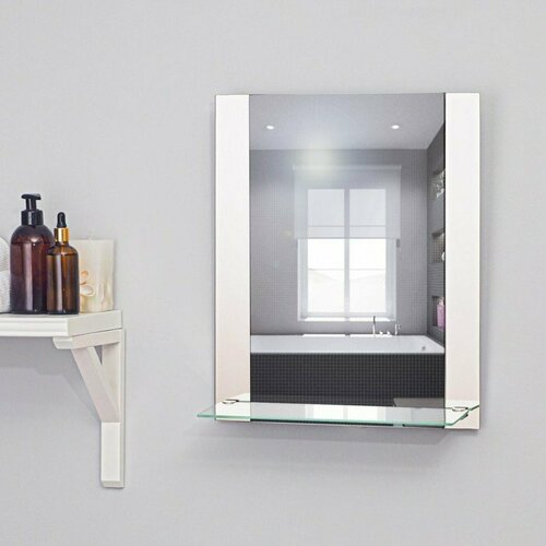 Зеркало, настенное, с полкой, 37×45 см