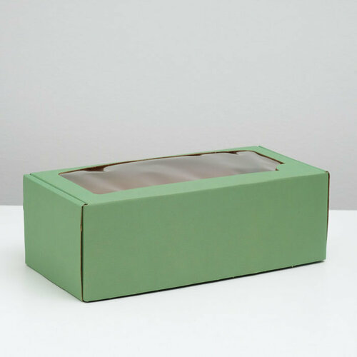 Коробка самосборная, с окном, мятная, 16 х 35 х 12 см микс (комплект из 10 шт)