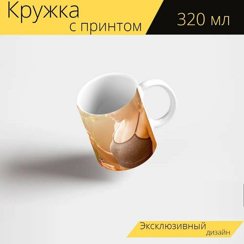 Кружка с рисунком, принтом "Масло кбр, собака, домашний питомец" 320 мл.