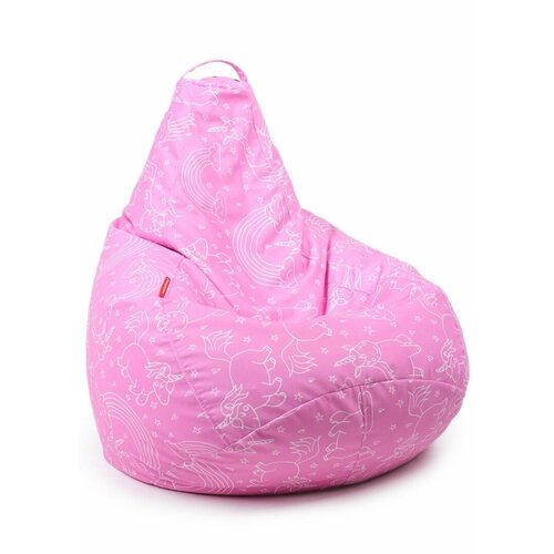 Детский кресло мешок Единорожки XXL Розовый Велюр Puff SPb