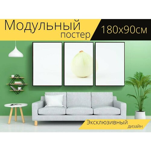 Модульный постер "Лук, овощи, овощ" 180 x 90 см. для интерьера