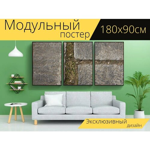 Модульный постер "Background, brick, texture" 180 x 90 см. для интерьера