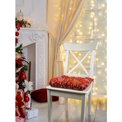 Подушка на стул для сидения с завязками "Карнавал"