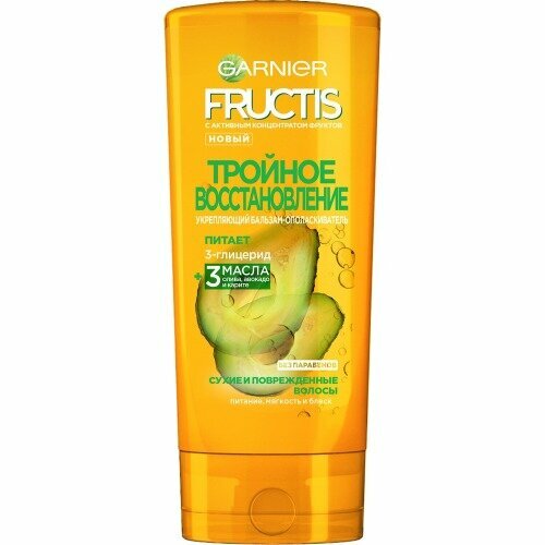 Бальзам-ополаскиватель Garnier Fructis, Тройное восстановление, 400 мл (C5955501/C5955500)