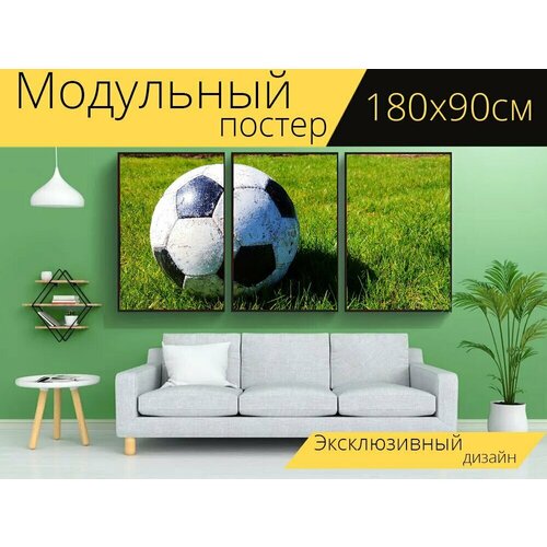 Модульный постер "Мяч, игрушка, спорт" 180 x 90 см. для интерьера
