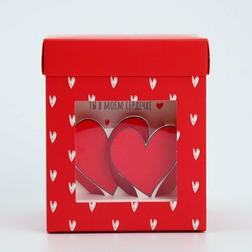Коробка складная с 3D эффектом «С любовью», 11 х 11 х 13 см (комплект из 10 шт)