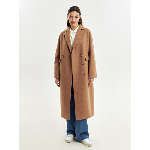 Пальто Pompa, размер 46/170, бежевый, горчичный