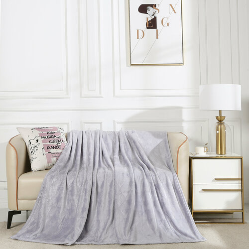 Плед 180х200 пушистый двуспальный Cleo Magnolia, покрывало на кровать и диван, велсофт