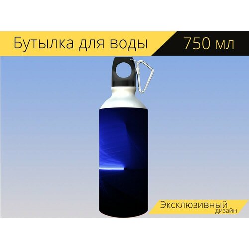 Бутылка фляга для воды "Комната, свет, офис" 750 мл. с карабином и принтом