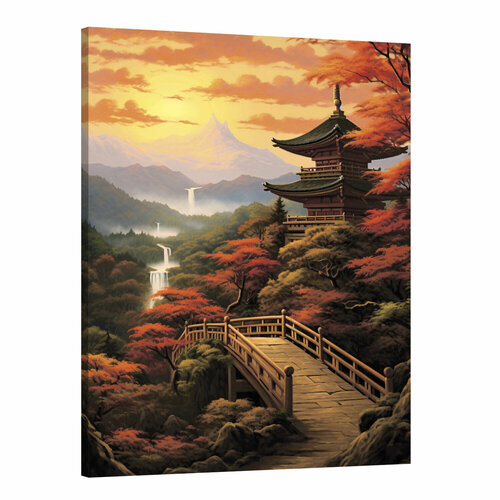 Интерьерная картина 50х70 "Традиционные храмы и святилища Японии"
