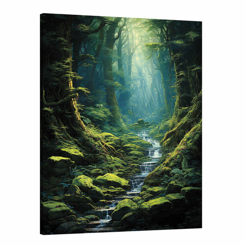 Интерьерная картина 50х70 "Зеленые тайны"