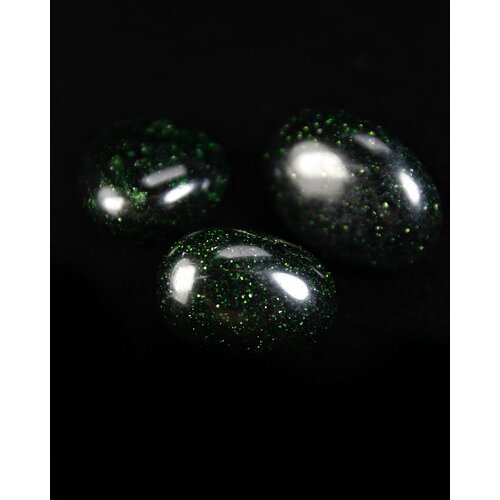 Оберег, амулет Авантюрин зеленый - 2-2.5 см, имитированный камень, самоцвет, галтовка, 3 шт - притягивает удачу и денежную энергию