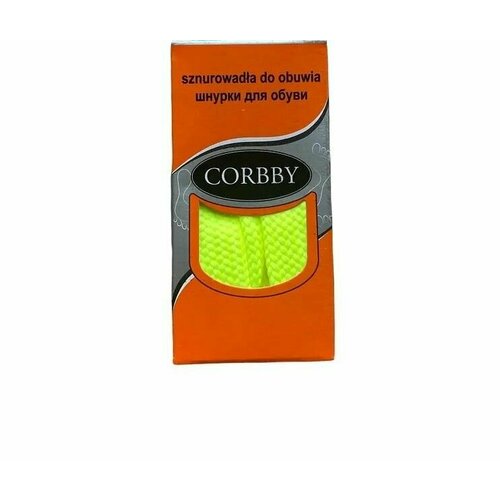 Corbby Шнурки цветные плоские 150 см желтые, 1 уп.