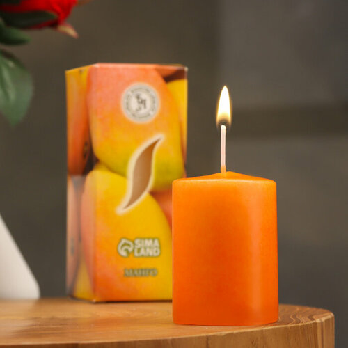 Свеча ароматическая "Манго", 4×6 см, в коробке