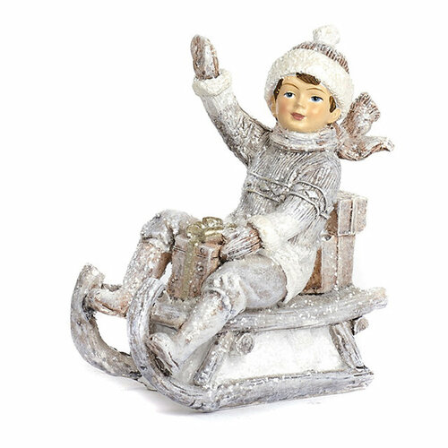 Goodwill Новогодняя фигурка Winter Fun: Мальчик Дуглас с подарками на санях 11 см MC 38074