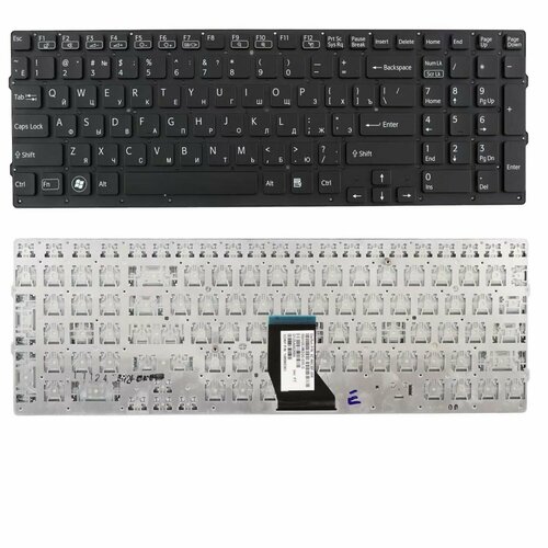 Клавиатура для ноутбука Sony Vaio VPC-CB, VPC-CB17, VPCCB17 Series. Плоский Enter. Черная, без рамки