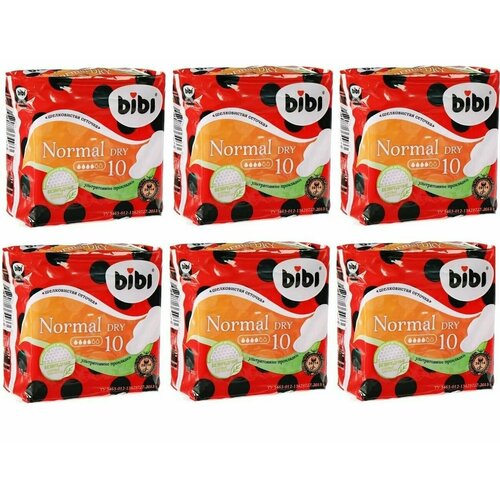 Bibi Прокладки гигиенические Classic Normal Dry, 10 шт/уп, 6 упаковок