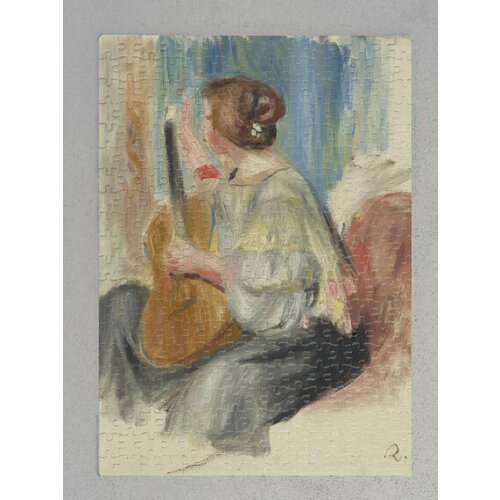 Постер-пазл неразборный 120 деталей А4 Огюст Ренуар - Женщина с гитарой