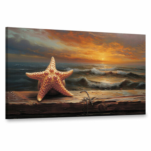 Интерьерная картина 100х60 "Морская звезда и мечта моряка"
