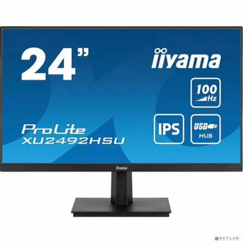 IIYAMA Монитор LCD IIYAMA 23.8" XU2492HSU-B6 IPS 1920x1080 100Hz 0.4ms HDMI DisplayPort USB Speakers чёрный