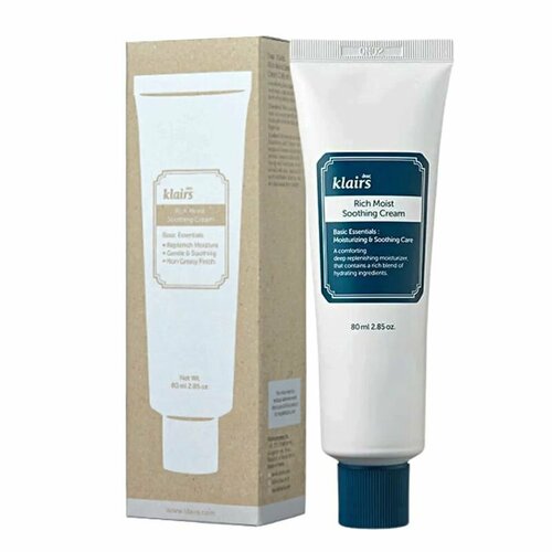 DEAR, KLAIRS Крем успокаивающий для увлажнения кожи Rich Moist Soothing Cream, 80мл