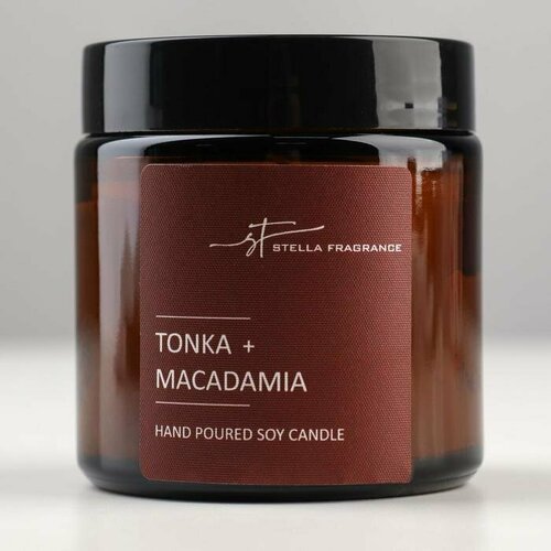 Свеча ароматическая в банке "TONKA MACADAMIA", соевый воск, 90 г, тонка и макадамия (комплект из 3 шт)