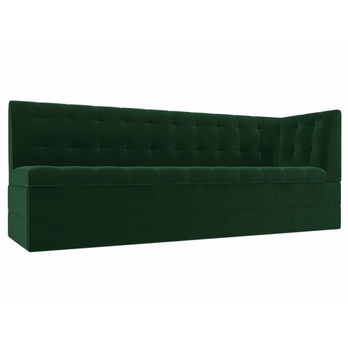 Кухонный диван Бриз с углом справа, Велюр зеленый