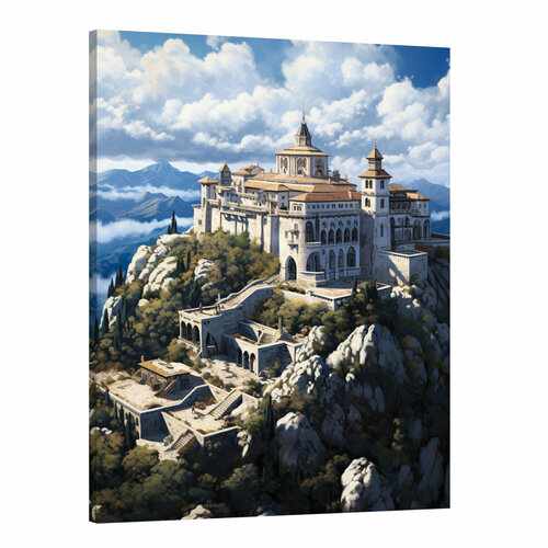 Интерьерная картина 50х70 "Святая гора Афон: духовный путь"