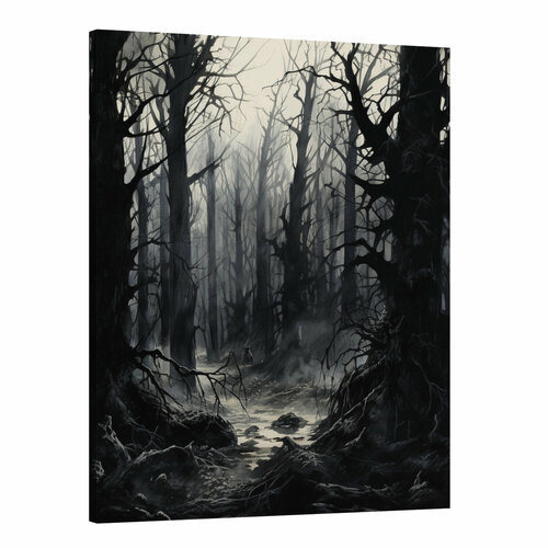 Интерьерная картина 50х70 "Черный лес"
