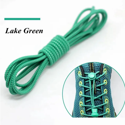Шнурки для обуви / эластичные шнурки WVK с фиксатором / зелёные шнурки