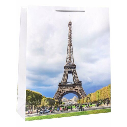 Пакет подарочный с глянцевой ламинацией 40x47x14 см (XXL) Эйфелева башня в Париже, 157 г