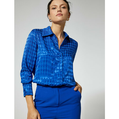 Рубашка KOTON, размер 44, синий