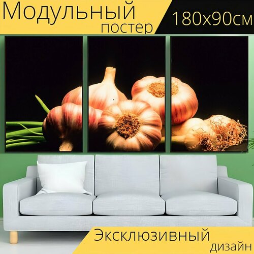 Модульный постер "Овощ, аил, бобово" 180 x 90 см. для интерьера