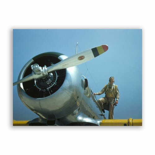 Постер, плакат на бумаге / Американские военные 40-х годов - Винт самолёта / Размер 30 x 40 см