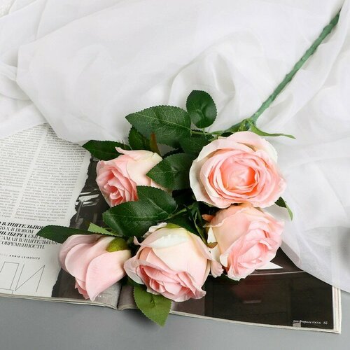 Poetry in flowers Цветы искусственные "Роза Триза" d-7 см 50 см, розовый