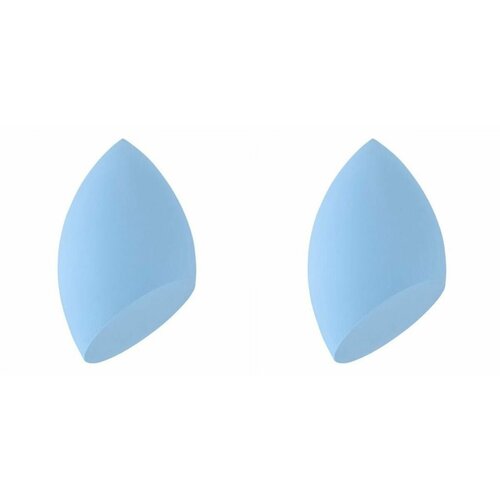 Singi Спонж косметический в упаковке, для макияжа лица, срезанный, цвет голубой, 6 см, 2 штуки.