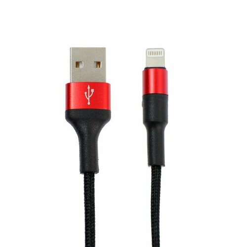 Hoco Кабель Hoco X26, Lightning - USB, 2 А, 1 м, чёрно-красный