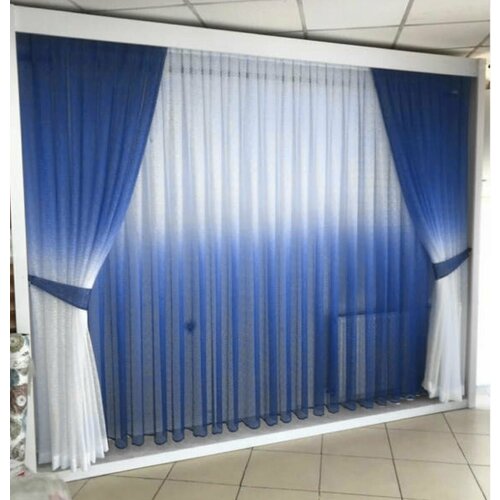 Тюлевые шторы СИЯН-1 (шир. 400 см х выс. 240 см ) Цвет синий