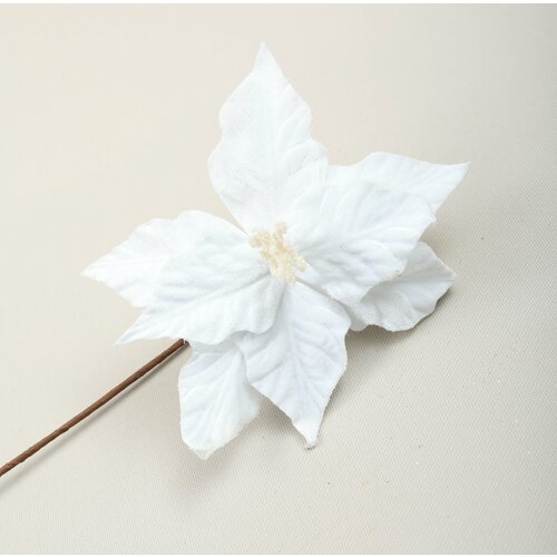 Цветок искусственный декоративный новогодний, d 23 см, цвет иней