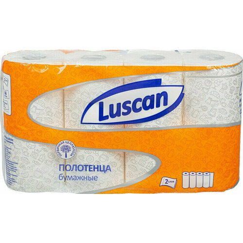 Полотенца бумажные LUSCAN 17м 2 слоя, 4 рулона в упаковке